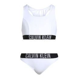 Calvin Klein Swimwear Bikini M&auml;dchen Gr&ouml;&szlig;e 128/140 grau / schwarz / wei&szlig;