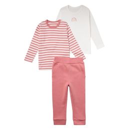Stellou & friends Jersey-Set 3tlg., 2 Langarmshirts und Hose in rosa | Gr.: 62/68