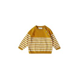 Stellou & friends Gestreifter Pullover in mustard | Gr.: 74/80
