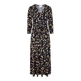 Apricot Leaf Print Wrap Maxi Dress ' ' Damen Gr&ouml;&szlig;e 34 navy Winterkleid