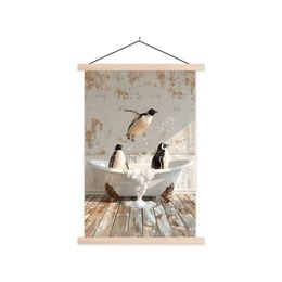 MuchoWow Poster mit Leiste Pinguine (BxH) | Gr.: 80 x 120 cm