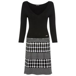 Bruno Banani Lm Strickkleid Damen Gr&ouml;&szlig;e L schwarz / wei&szlig;
