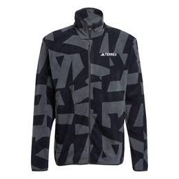 adidas terrex Funktionsfleecejacke 'Multi Printed Full-Zip Fleece' Herren Gr&ouml;&szlig;e S dunkelgrau / schwarz / wei&szlig;