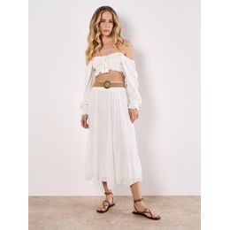 Apricot Crinkle Midi Skirt ' ' Damen Gr&ouml;&szlig;e 38 wei&szlig;