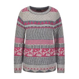 GOLDNER Pullover Damen Gr&ouml;&szlig;e S grau / dunkelgrau / pink