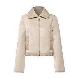 Street One Studio Faux Shearling Jacket Damen Gr&ouml;&szlig;e XS sand