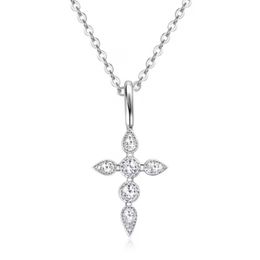 Rougemont Jewellery Kette 'Funkelnde Moissanit Kreuz Halskette 45cm' Damen Gr&ouml;&szlig;e 5 silber