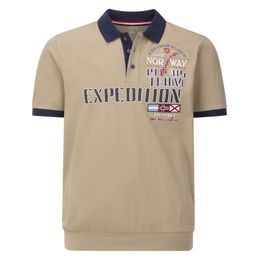 Jan Vanderstorm Poloshirt 'Erling' Herren Gr&ouml;&szlig;e XL beige / rot / schwarz / wei&szlig;