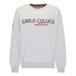 Carlo Colucci Sweatshirt 'Contini' Herren Gr&ouml;&szlig;e L navy / graumeliert / rot