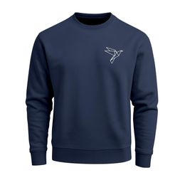 Neverless Sweatshirt 'Origami Vogel' Herren Gr&ouml;&szlig;e L navy