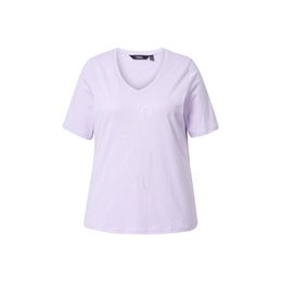 Ulla Popken T-Shirt Damen Gr&ouml;&szlig;e XL/XXL lavendel / wei&szlig;