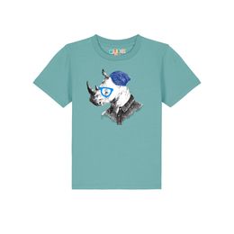 Watabout.kids T-Shirt 'Nashorn' Jungen Gr&ouml;&szlig;e 98/104 royalblau / cyanblau / schwarz / wei&szlig;