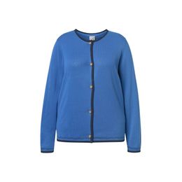 Ulla Popken Strickjacke Damen Gr&ouml;&szlig;e M/L neonblau / schwarz