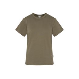 Senses.the Label Basic T-Shirt aus Interlock-Jersey Damen Gr&ouml;&szlig;e S khaki