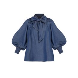 JIORO Bluse 'ESSENTIALS' Damen Gr&ouml;&szlig;e L/XL blue denim