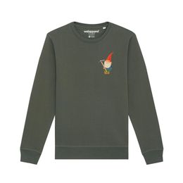 Watapparel Sweatshirt ' Gartenzwerg ' Herren Gr&ouml;&szlig;e XXXL oliv / mischfarben