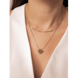 Hey Happiness Kette 'Heart Duo' Damen Gr&ouml;&szlig;e Onesize gold