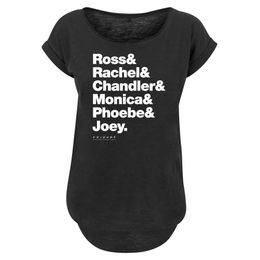 F4NT4STIC T-Shirt 'Friends Ross & Rachel & Chandler & Monica & Phoebe & Joey' Damen Gr&ouml;&szlig;e 5XL schwarz / wei&szlig;