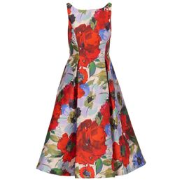 Adrianna Papell Cocktailkleid 'Floral Mikado Midi Dress' Damen Gr&ouml;&szlig;e 46 bunt