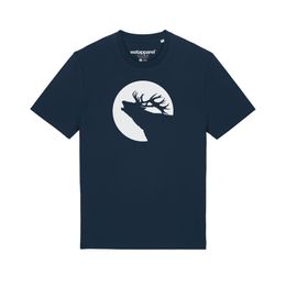 Watapparel T-Shirt ' R&ouml;hrender Hirsch ' Herren Gr&ouml;&szlig;e M dunkelblau / wei&szlig;