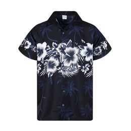 King Kameha Shirt 'Flower Chest' Herren Gr&ouml;&szlig;e M schwarz