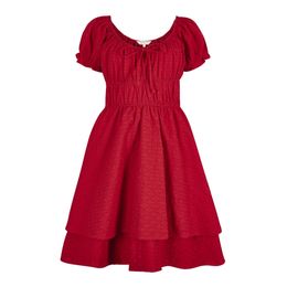Apricot Eyelet Embroidery Tiered Mini Dress ' ' Damen Gr&ouml;&szlig;e 42 rot Winterkleid