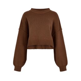 Apricot Ribbed Knit Cropped Jumper ' ' Damen Gr&ouml;&szlig;e S rostrot