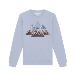 Watapparel Sweatshirt ' Geometric Landscape ' Herren Gr&ouml;&szlig;e S hellblau / mischfarben