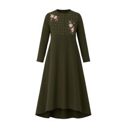 Modamihram Kleid Damen Gr&ouml;&szlig;e 40 navy / dunkelgr&uuml;n / rosa / transparent Winterkleid