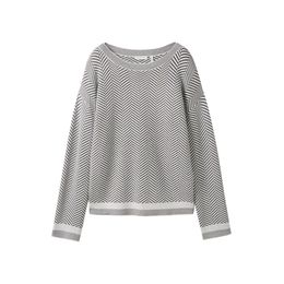 Tom Tailor Pullover Damen Gr&ouml;&szlig;e M anthrazit / wei&szlig;