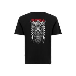 Oldskull T-Shirt 'Asian Panda Samurai Warrior' Herren Gr&ouml;&szlig;e XL dunkelgrau / rot / schwarz / wei&szlig;