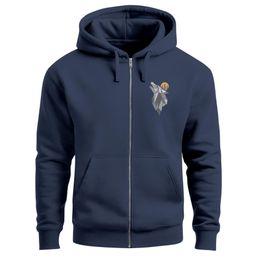 Neverless Sweatjacke 'Polygon Wolf' Herren Gr&ouml;&szlig;e M navy