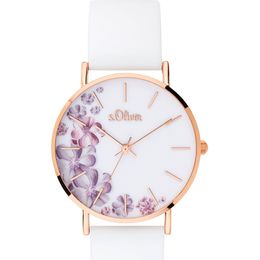 s.Oliver Uhr 'SO-3706-PQ' Damen Gr&ouml;&szlig;e One Size gold / lila / wei&szlig;