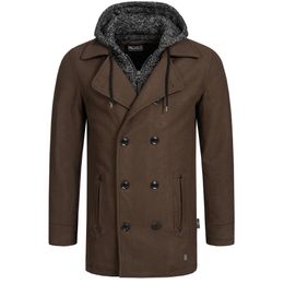 INDICODE Jeans Wollm&auml;ntel 'Cliff Jacke' Herren Gr&ouml;&szlig;e S sepia