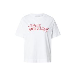 Rich & Royal Rich & Royal T-Shirt 'Smile And Enjoy' Damen Gr&ouml;&szlig;e XL rot / wei&szlig;