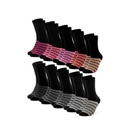 Occulto Socken 'Laura' Damen Gr&ouml;&szlig;e 35/38 grau / lachs / pink / schwarz