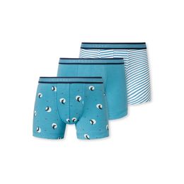 Schiesser Boxershorts Jungen Gr&ouml;&szlig;e 140 azur / dunkelblau / wei&szlig;