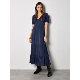Apricot Crinkle Tiered Maxi Dress ' ' Damen Gr&ouml;&szlig;e 38 navy Winterkleid