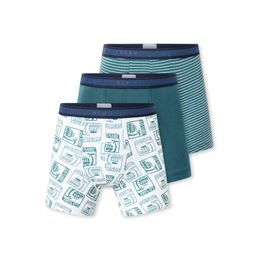 Schiesser Boxershorts Jungen Gr&ouml;&szlig;e 98 gr&uuml;n / petrol / wei&szlig;