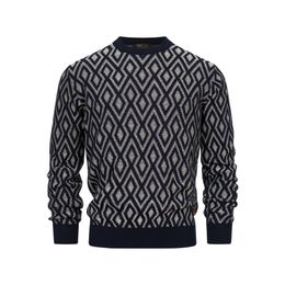 INDICODE Jeans Pullover 'Scott' Herren Gr&ouml;&szlig;e M navy / grau