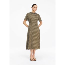 comma, COMMA Kleid Damen Gr&ouml;&szlig;e 42 oliv / wei&szlig; Winterkleid