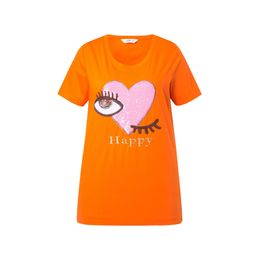 Angel of Style Shirt Damen Gr&ouml;&szlig;e 5XL braun / orange / rosa / wei&szlig;