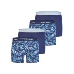 Happy Shorts Boxershorts Herren Gr&ouml;&szlig;e M blau / hellblau / wei&szlig;