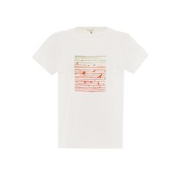 Organication T-Shirt Damen Gr&ouml;&szlig;e M pastellgr&uuml;n / orange / offwhite