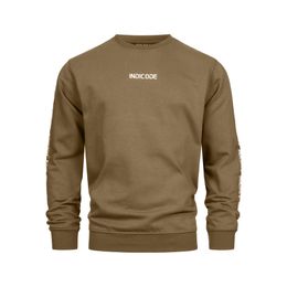 INDICODE Jeans Sweatshirt ' Korbin ' Herren Gr&ouml;&szlig;e XXXL oliv / wei&szlig;