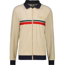 Sergio Tacchini Trainingsjacke 'Spencer' Herren Gr&ouml;&szlig;e M creme / hellbeige / tanne / rot