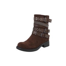 Ital-Design Stiefelette Damen Gr&ouml;&szlig;e 41 braun Winterschuhe