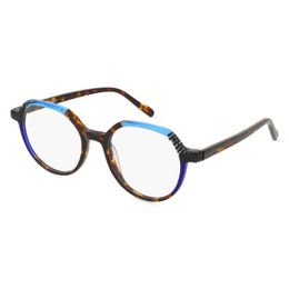 comma, Comma 70164 Brille Unisex | Fassung: Vollrand, Rund, Havanna Blau