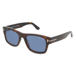 Tom Ford FT1303 SMITH-02 | Herren-Sonnenbrille | Fassung: Vollrand, Eckig, Acetat, Havanna Dunkel | Glasfarbe: Blau