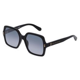 Stella McCartney SC40040I | Damen-Sonnenbrille | Fassung: Vollrand, Quadratisch, Acetat, Schwarz Gl&auml;nzend | Glasfarbe: Grau Verlaufend